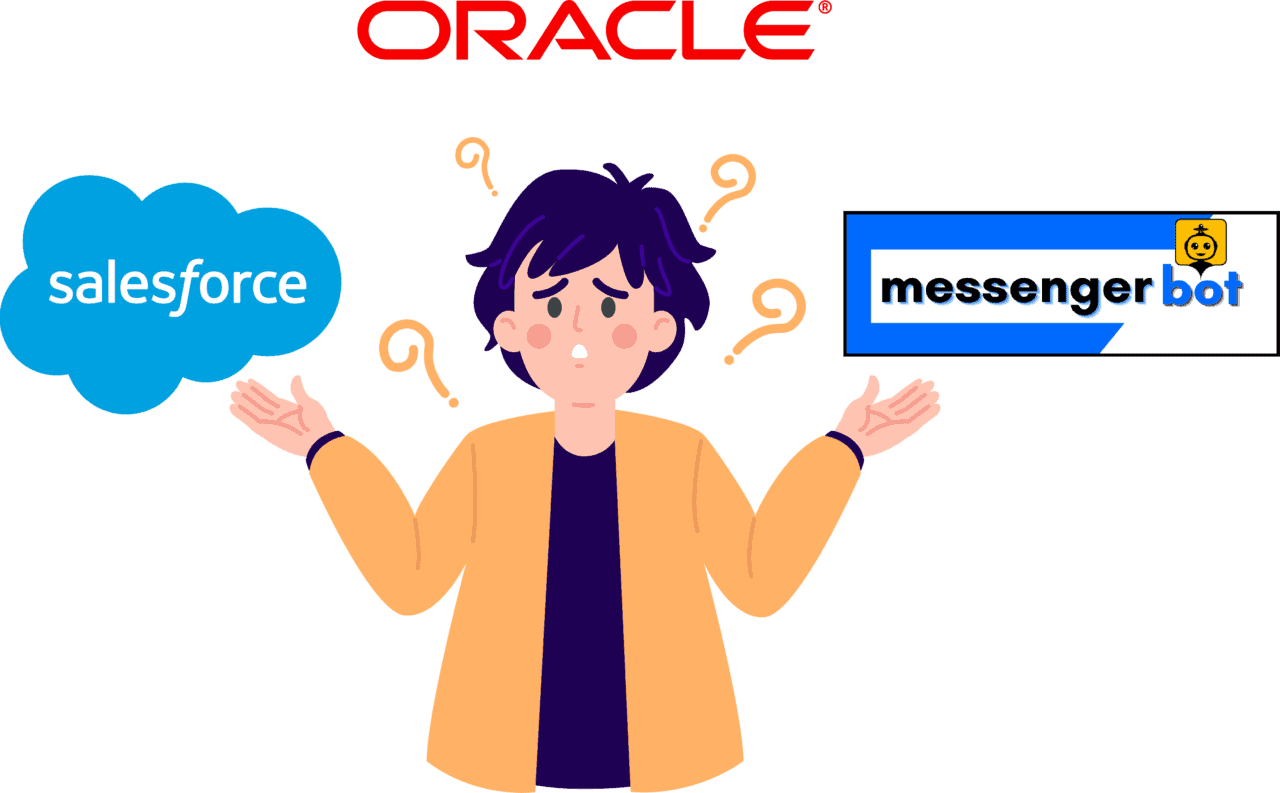 Salesforce vs Oracle vs Messenger Bot? Comparison of Three Different Technology Platforms